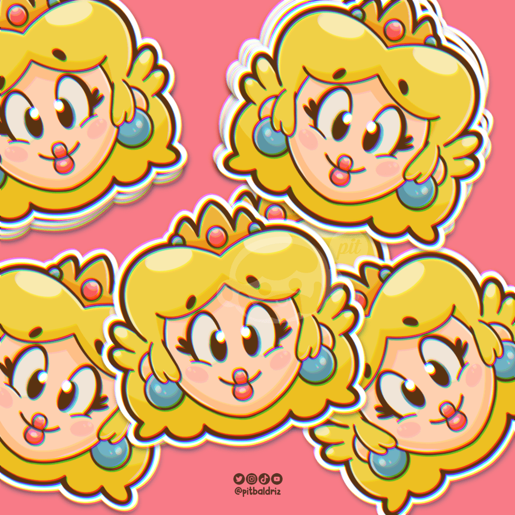 Super Mario Bros. Princess Peach Sticker - Pit. Baldriz