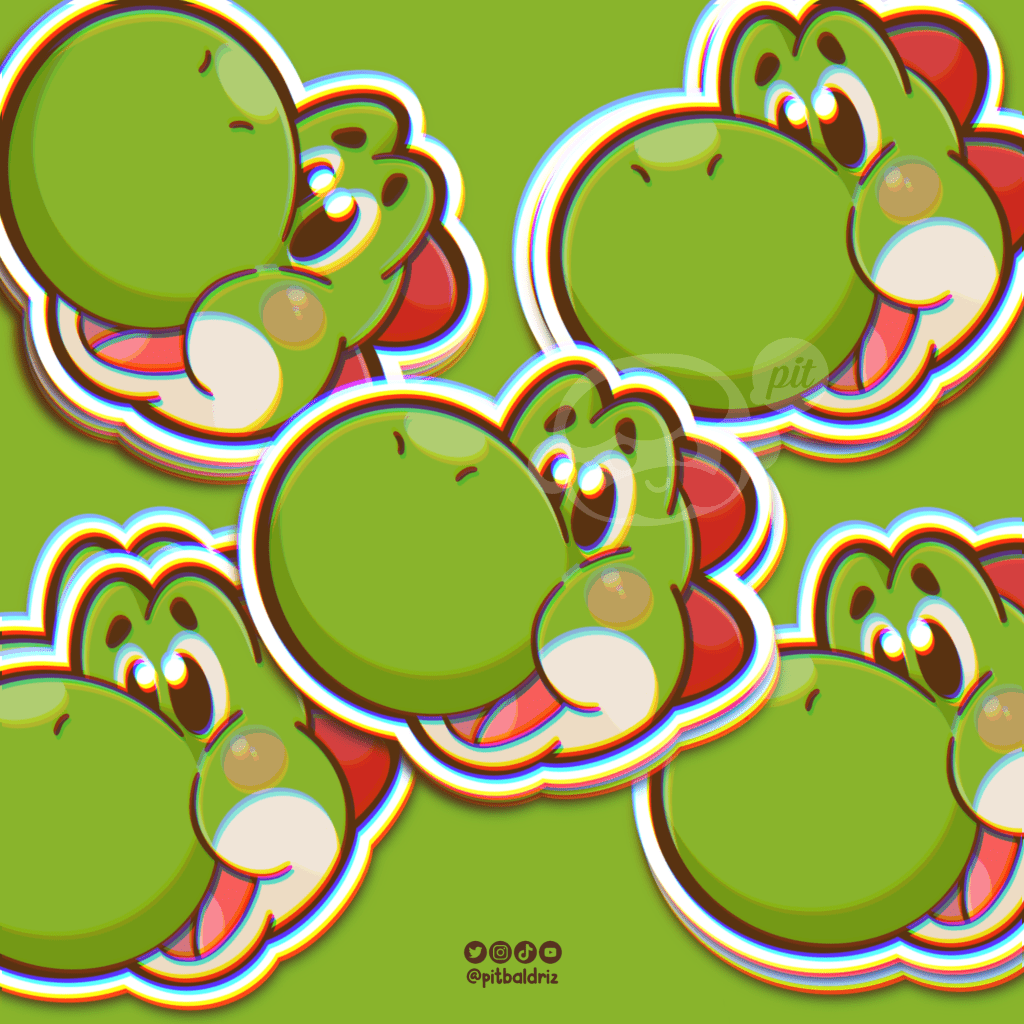 Super Mario Bros. Yoshi Sticker - Pit. Baldriz